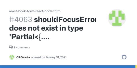 Shouldfocuserror Does Not Exist In Type Partial
