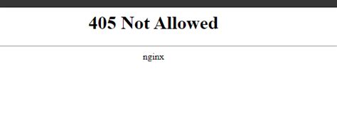 Erro 405 Not Allowed Nginx Servidor Comunidade Gerenciando Web