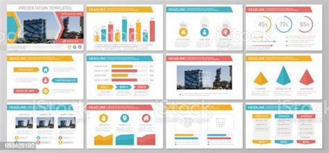 그래프와 차트 다목적 프레 젠 테이 션 템플릿 슬라이드 색 요소 집합입니다 전단지와 전단지 기업 보고서 마케팅 광고 연례 보고서 책 표지 디자인 0명에 대한 스톡 벡터 아트