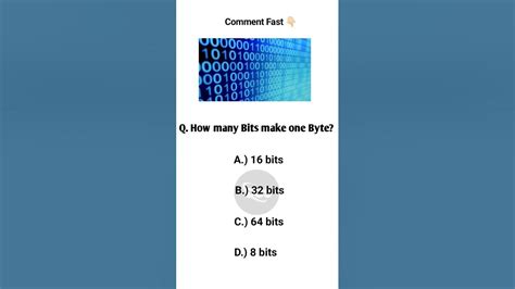 How Many Bits Make One Byte Bits Byte Quiz Knowledge Computer Computerscience Youtube
