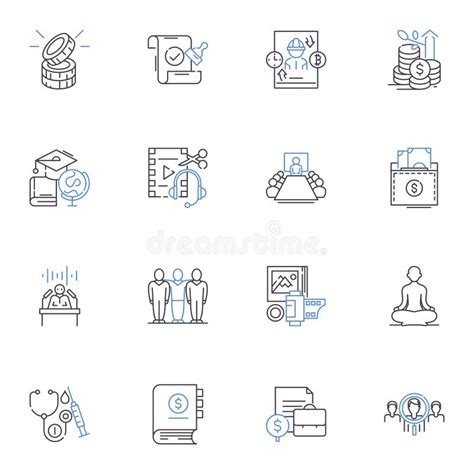 Lead Marketing Line Icons Collection Prospecting Conversion Funnel Pipeline Engagement