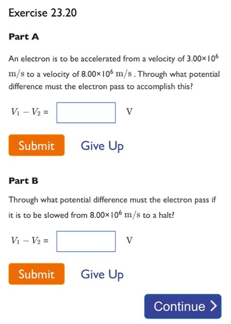 Solved Exercise 23 20 Part A An Electron Is To Be