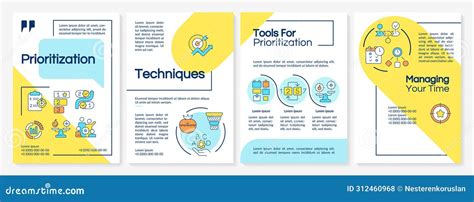 Prioritization Techniques Brochure Template Cartoon Vector 312335851