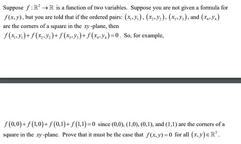 Solved A Suppose F R R Is A Function Of Two Variables Chegg