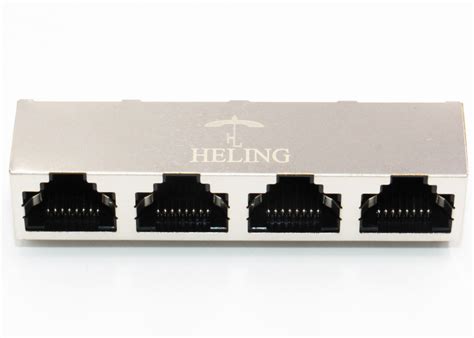 1 N Rj45 Multiple Port Connectors Right Angle Tab Up Rj45 Multiport Connector