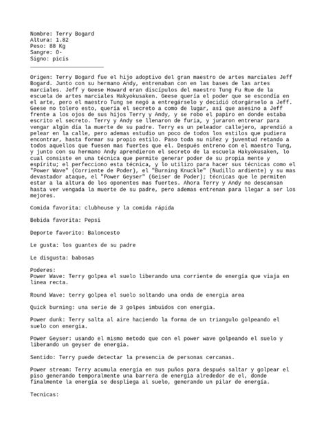 Ficha De Terry Para Rolles Pdf