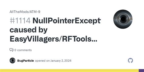 nullpointerexception caused by easyvillagers rftools crashes game