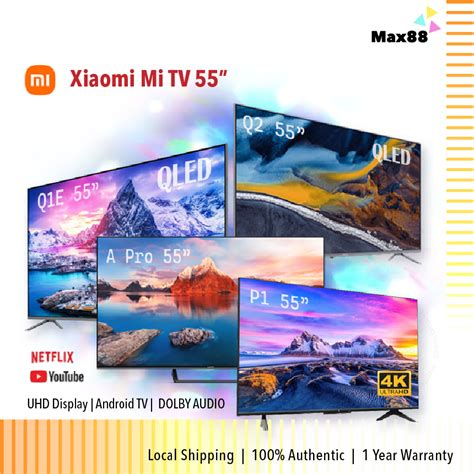 Xiaomi Mi TV 55" A55 / Q2 QLED / A Pro 55 Android TV 4K UHD 2160P ...