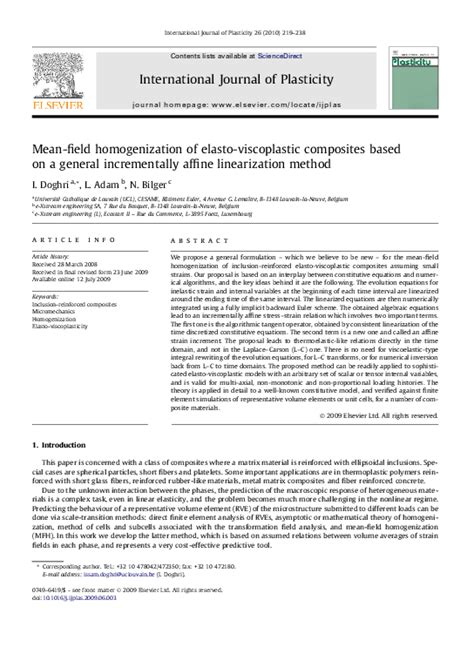 Pdf Mean Field Homogenization Of Elasto Viscoplastic Composites Based