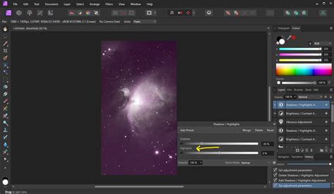 Affinity Stacking Processing