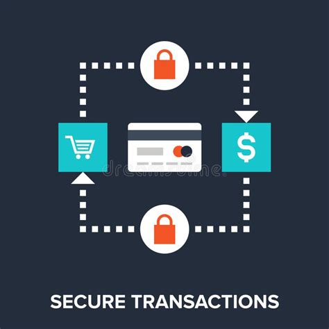 Secure Transactions Vector Illustration Concept Stock Illustration