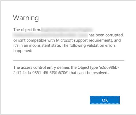 Warning The Object Has Been Corrupted Software And Applications