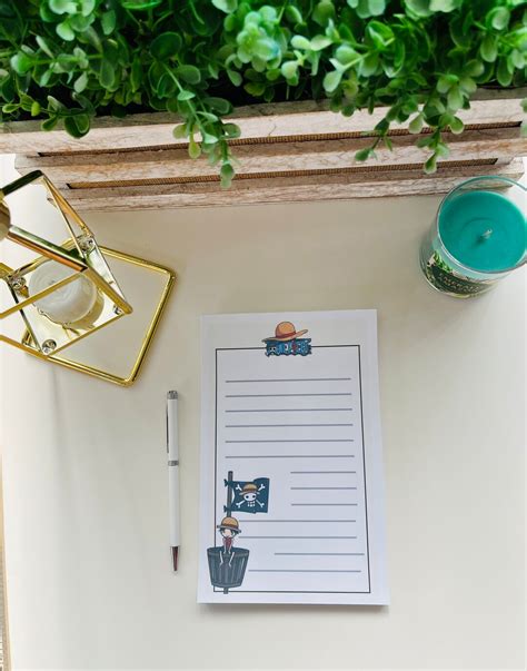 one piece notepad designs etsy
