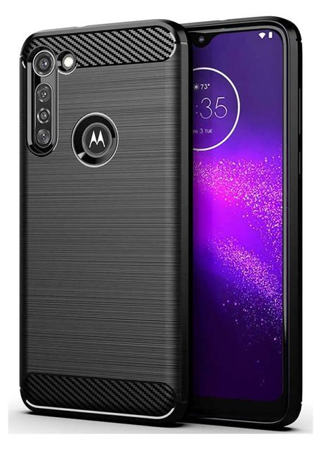 Sdtek Carbon Case For Motorola Moto G Power Phone Cover And Glass Screen Protector
