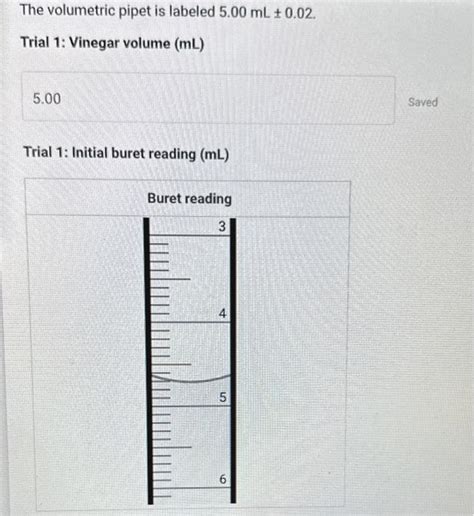 Trial Initial Buret Reading ML Trial Final Chegg Com
