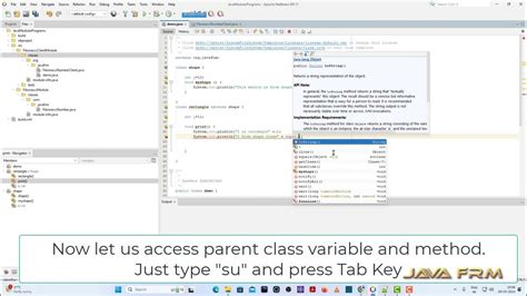 Apache Netbeans Ide 21 Tutorial Short Cut To Insert Super Su Tab