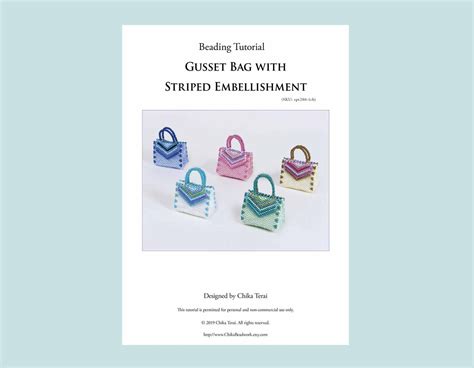 Bead Pattern For Bag Charm Peyote Pattern With Delica Beads Gusset Bag With Striped