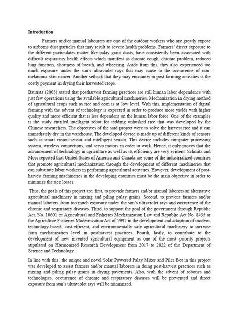 Solar Powered Palay Mixer And Piler Bot Pdf Agriculture Agricultural Machinery