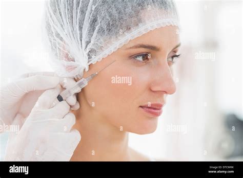 Woman Receiving Botox Injection Stock Photo Alamy