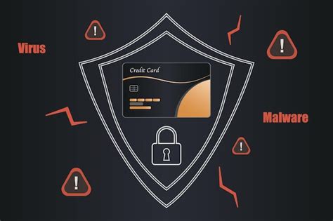 Premium Vector A Credit Card Is Shown With A Lock Shield On It