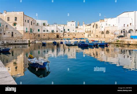 Monopoli And Its Beautiful Old Harbour Bari Province Puglia Apulia