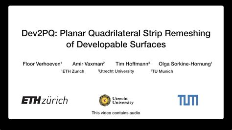 Dev2pq Planar Quadrilateral Strip Remeshing Of Developable Surfaces