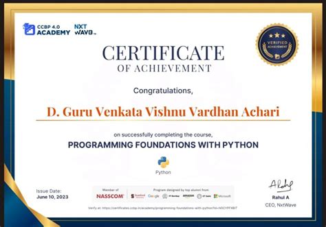 Guru Venkata Vishnu Vardhan Durugadda On Linkedin Nxtwave