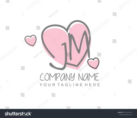 Initial J M Love Logo Template Stock Vector Royalty Free 1165376101