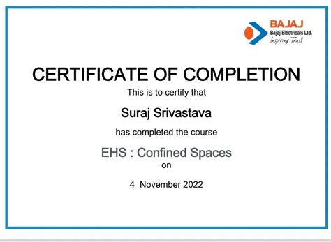 Suraj Srivastava On Linkedin Successful Completed Course In Bajaj