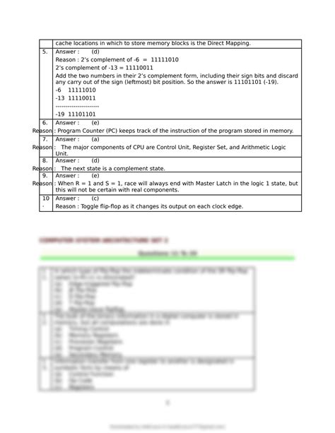 Solution Computer System Architecture Mcqs 1 Studypool