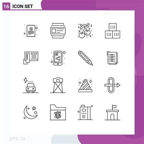 User Interface Pack Of Basic Outlines Of Phone Transportation Christmas Logistic Box Editable