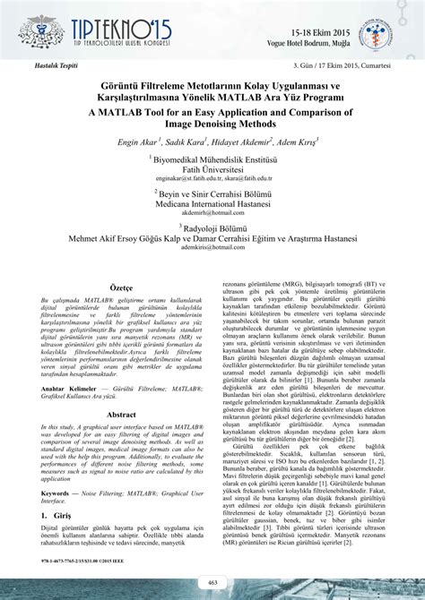 pdf a matlab tool for an easy application and comparison of image