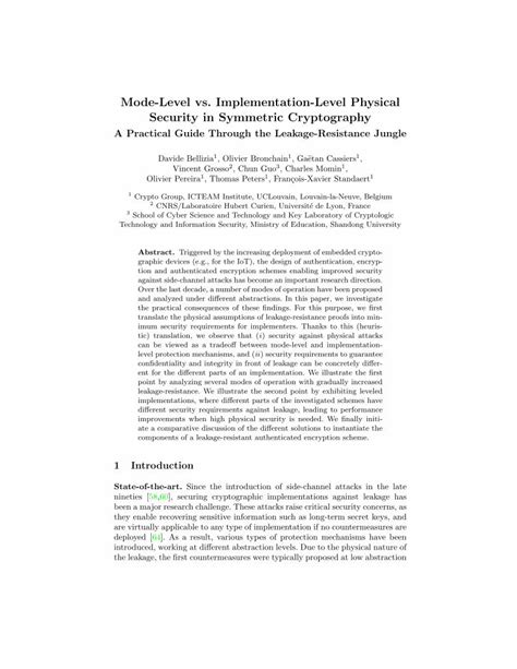 pdf mode level vs implementation level physical security in