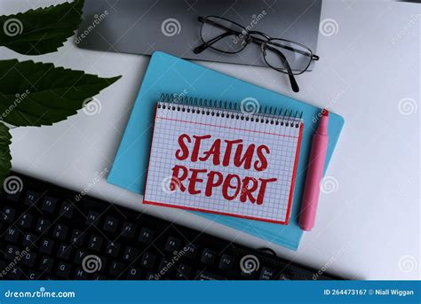 Hand Writing Sign Status Report Word For Update Summary Of Situations As Of A Period Of Time