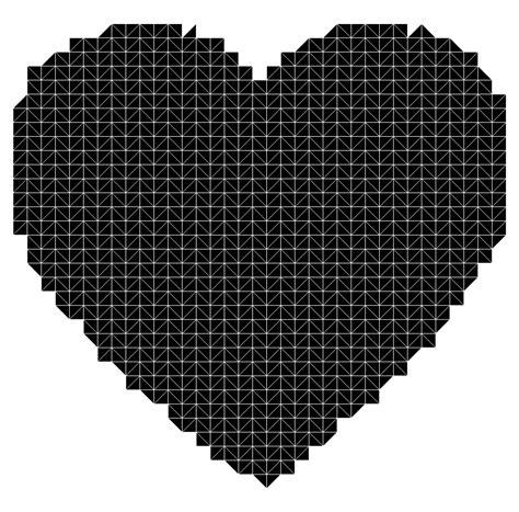 Download Ff7f00 Heart Triangular Mosaic Black Svg Freepngimg