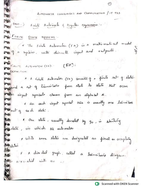 Toc Unit 1 Write Note Pdf