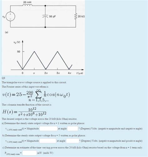 Solved The Triangular Wave Voltage Source Is Applied To Chegg
