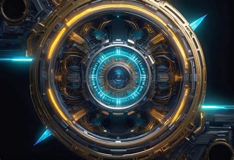 Abstract Sci Fi Neutron Electron Patterns With Neon Glow Intricate Artsy Sci Fi Fantasy Art