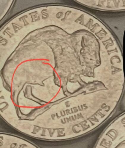 Rare 2005 D Detached Leg Bison Error On Uncirculated Jefferson Nickel