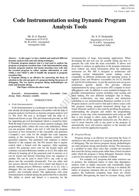 Pdf Code Instrumentation Using Dynamic Program Analysis Tools