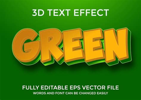 Premium Vector Editable Text Effect Green Style