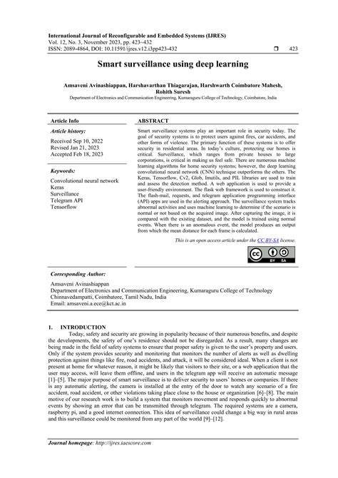 Smart Surveillance Using Deep Learning Pdf