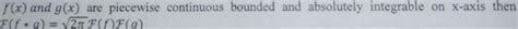 solved f x ﻿and g x ﻿are piecewise continuous bounded and