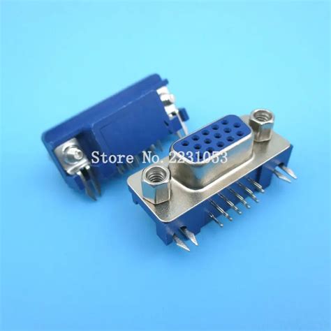 PCS LOT DB DR Rows Blue Parallel Port Pin D Sub Female Way PCB Degree Connector