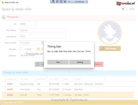 Phần Mềm Quản Lý Nhân Viên C Wpf