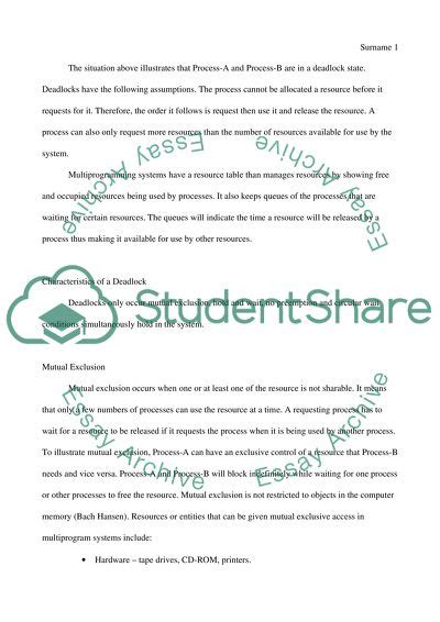 Deadlock Traits And Prevention Essay Example Topics And Well