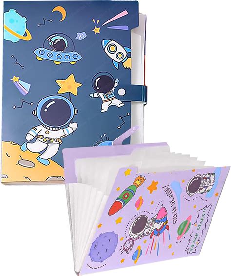 FunBlast Space Theme A4 Paper File Folder With Button Lock Pack Of 2 Pcs Space Theme