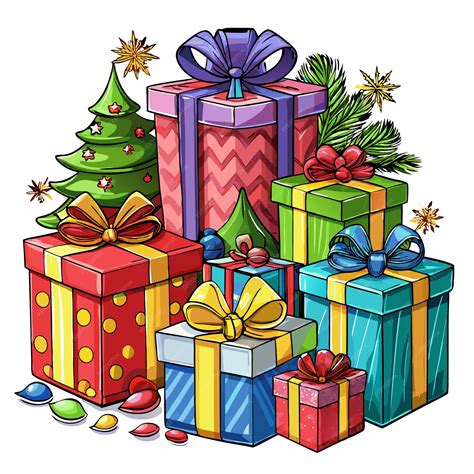 Cute Christmas Presents Merry Christmas Vector Cartoon Illustration