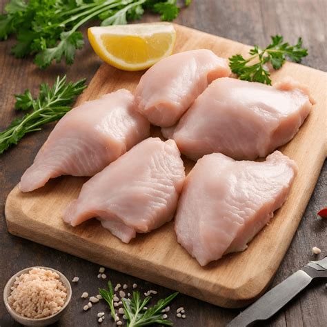 Home Delivery Of Chicken Fresh Breast Boneless Biryani Cut