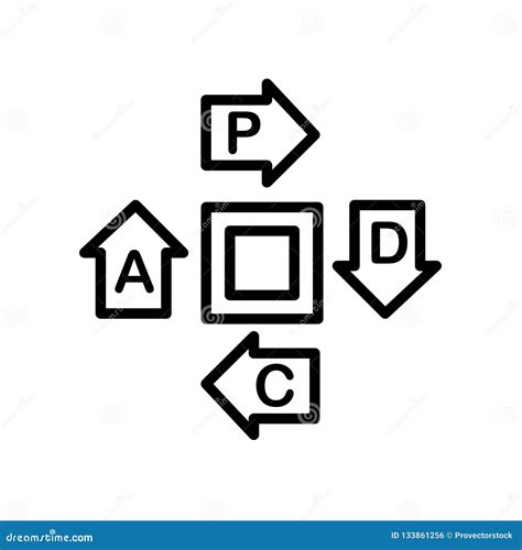 PDCA With Icon Plan Do Check Act In Cycle Line Cross Step Block